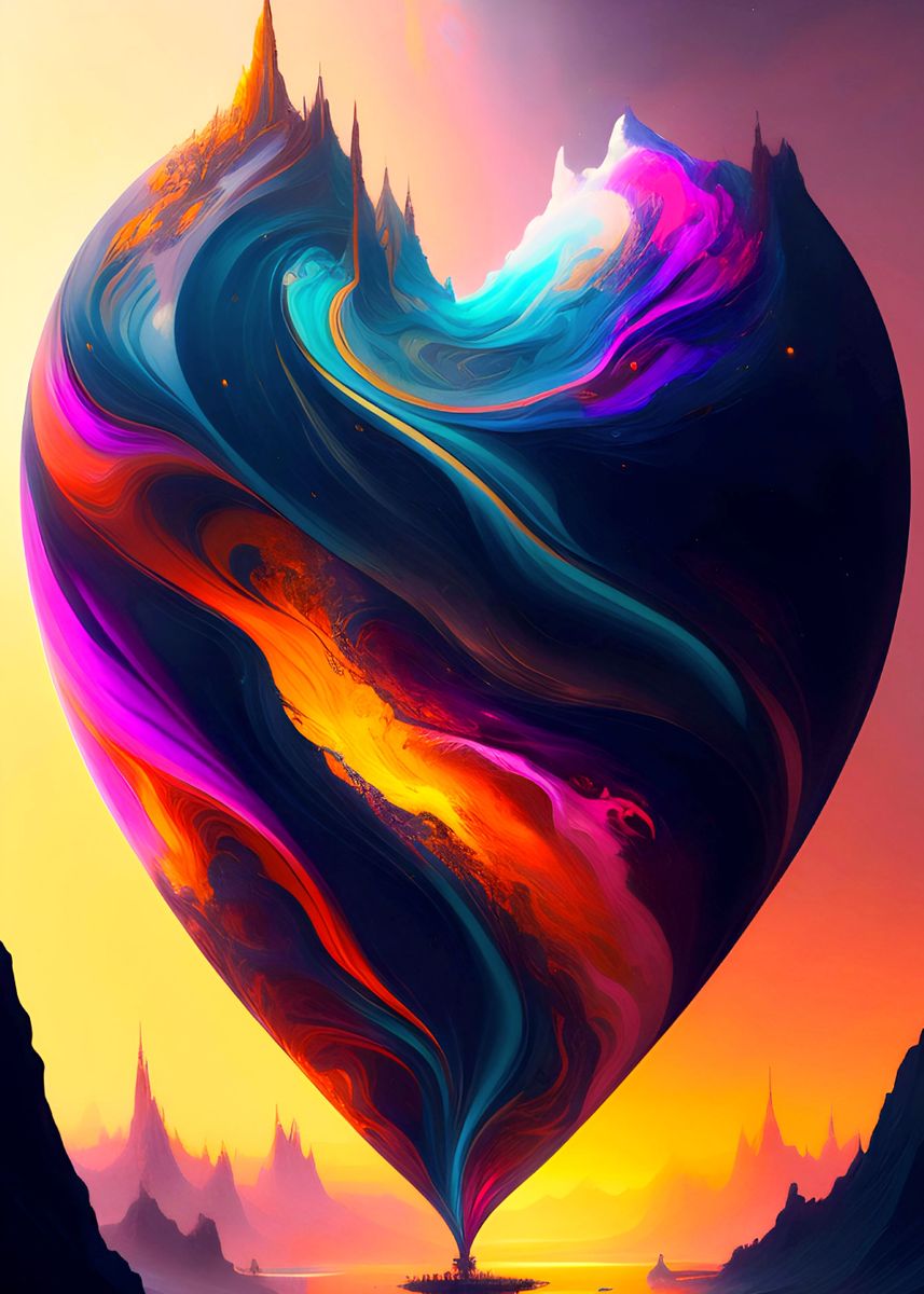 'Giant Cosmic Heart' Poster, picture, metal print, paint by maxaiyes ...
