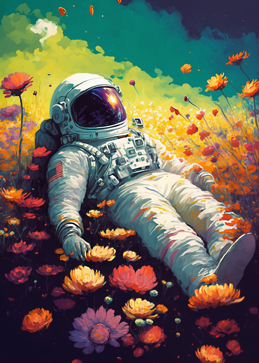 'Blooming Cosmos' Poster, picture, metal print, paint by Mounier Wanjak ...