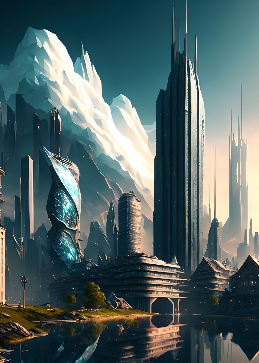 'Future city' Poster, picture, metal print, paint by Lukasz Kobylka ...