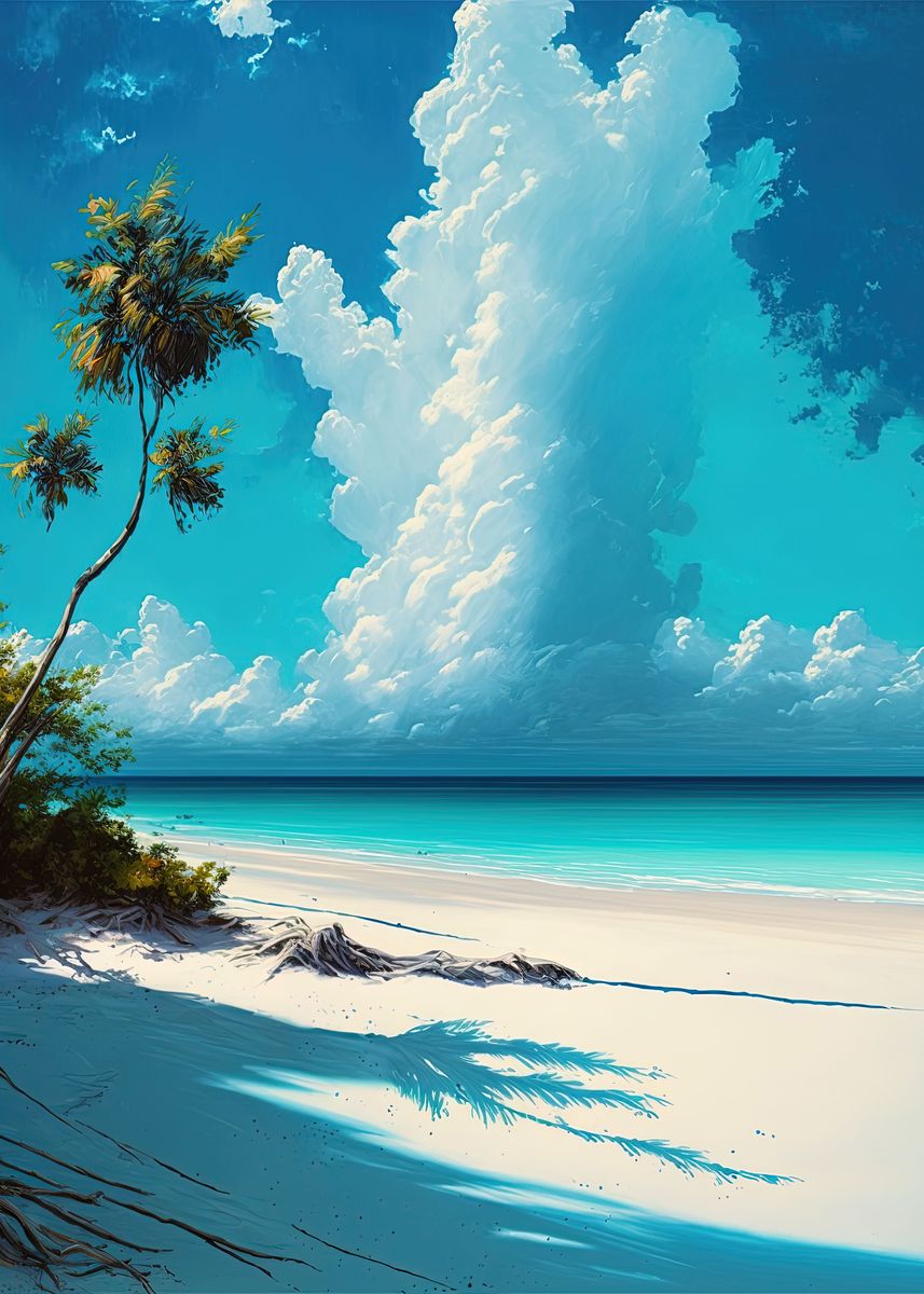 'White Sands Beach' Poster, picture, metal print, paint by Ben Krefta ...
