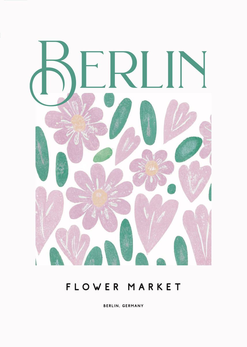 'Berlin Flower Market Art' Poster, picture, metal print, paint by ...