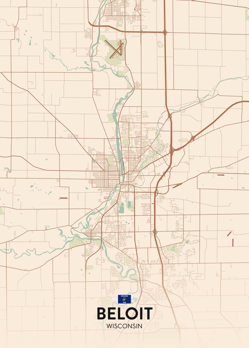 'Beloit WI' Poster, picture, metal print, paint by IMR Designs | Displate