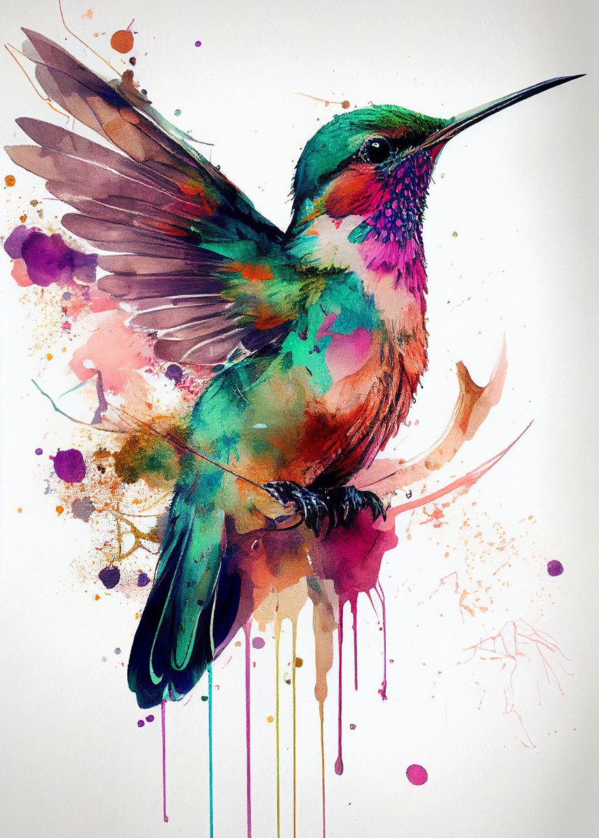'Hummingbird Bird' Poster, picture, metal print, paint by DecoyDesign ...