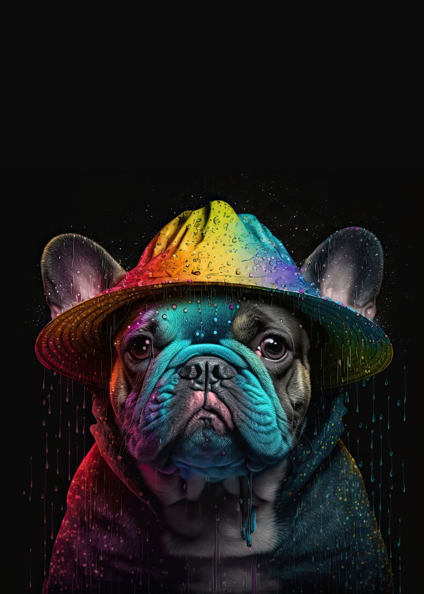 'colorful cute dog' Poster by WEWILL ROCK YOU | Displate