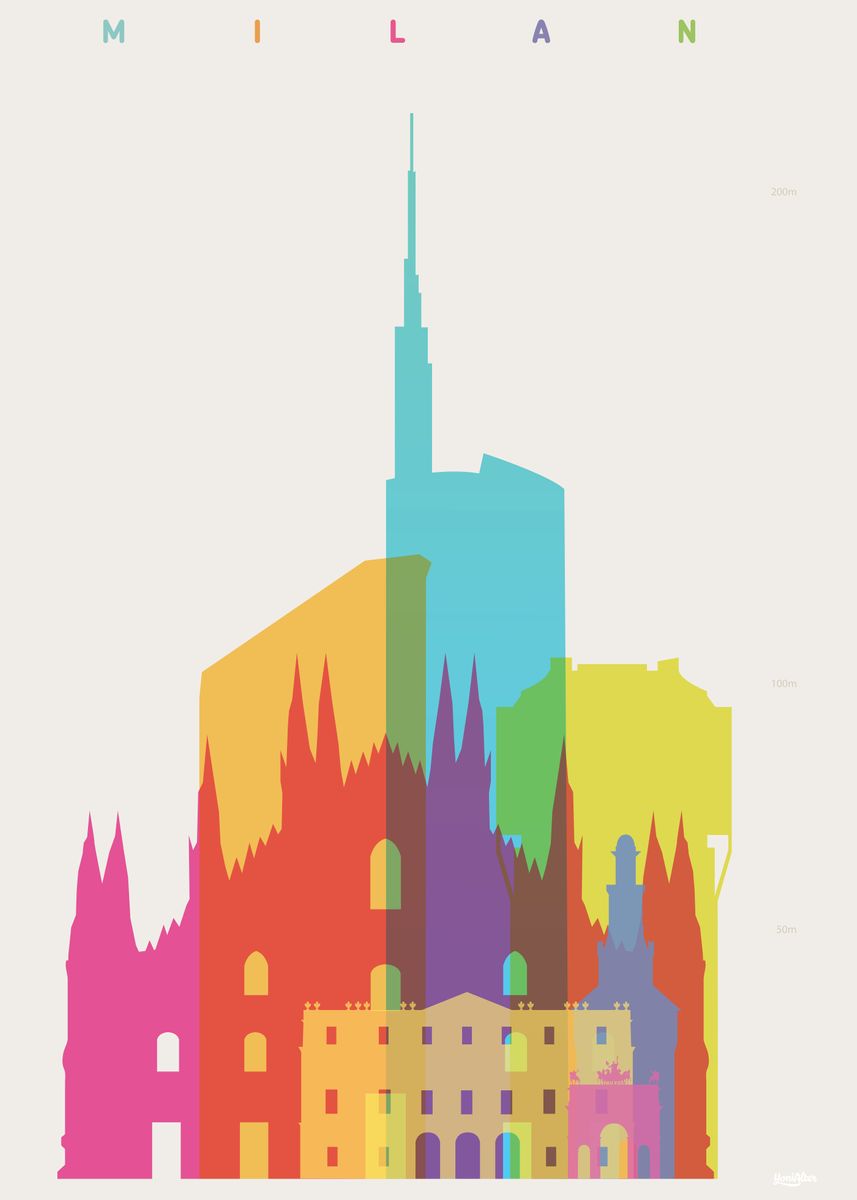 'Shapes of Milan' Poster, picture, metal print, paint by Yoni Alter ...