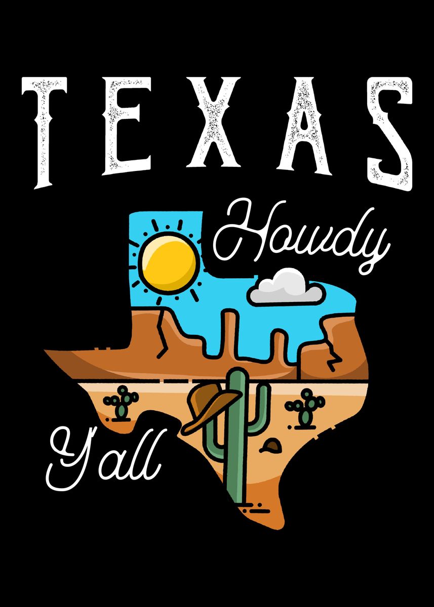 'Texas Howdy Boy' Poster, picture, metal print, paint by ...