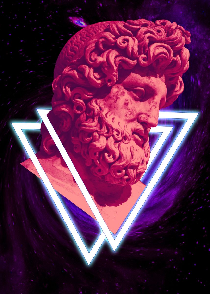 'Greek Statue Vaporwave' Poster, picture, metal print, paint by Atanas ...