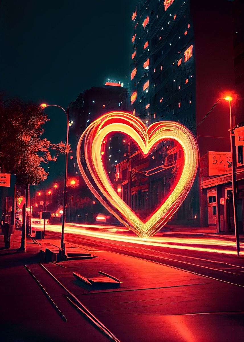 'Neon Love' Poster, picture, metal print, paint by Steel Canvas ...