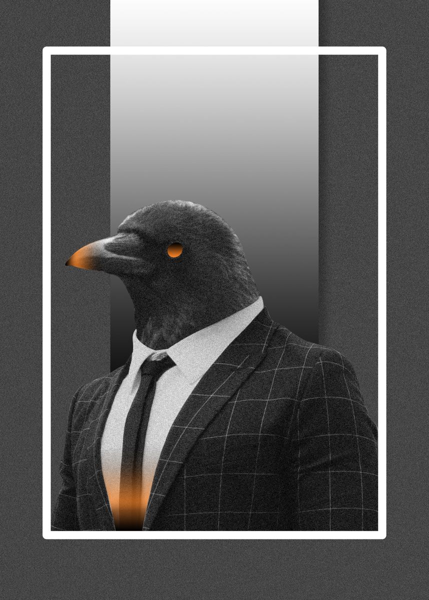 'Sire Crow' Poster, picture, metal print, paint by Adiodec Art | Displate