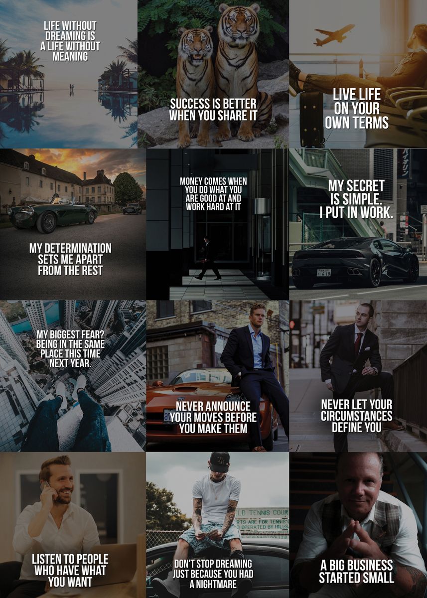 'Wealth Success Motivation' Poster, picture, metal print, paint by ...