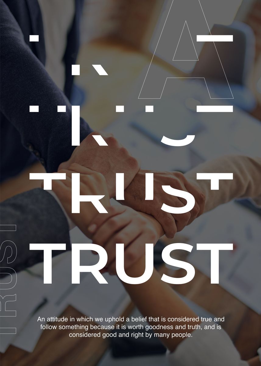 'T R U S T ' Poster, picture, metal print, paint by Typography Graphic ...