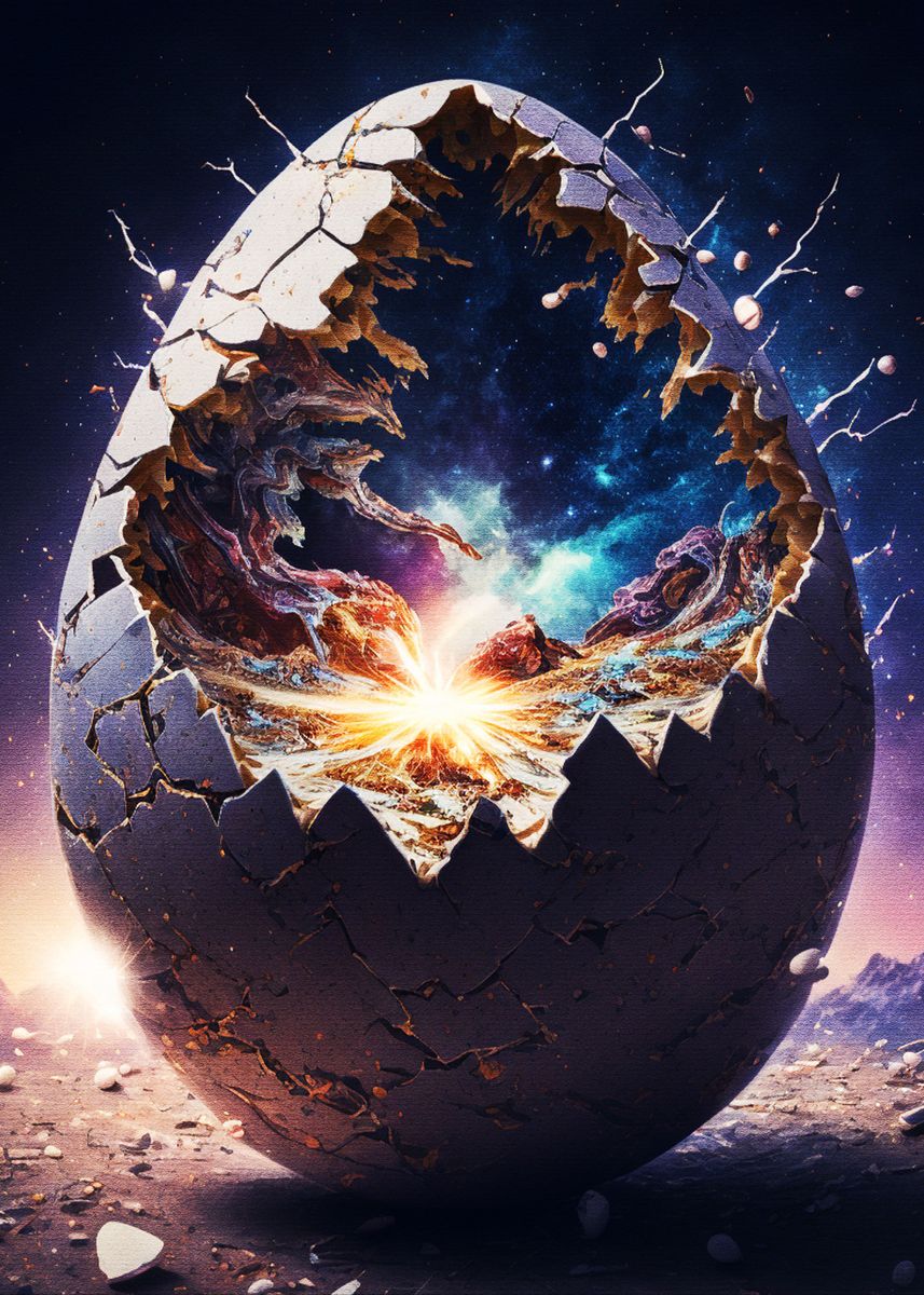 'Crack in the Space Egg' Poster, picture, metal print, paint by Muh ...