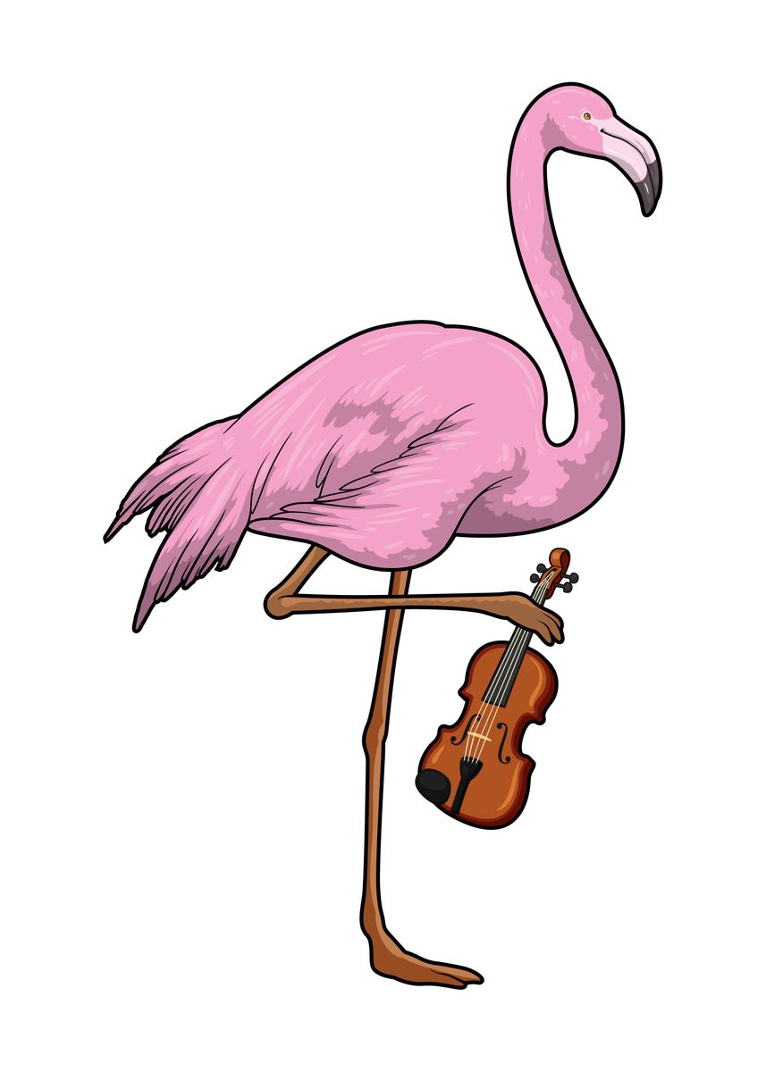'Flamingo Guitar Music' Poster, picture, metal print, paint by Markus ...