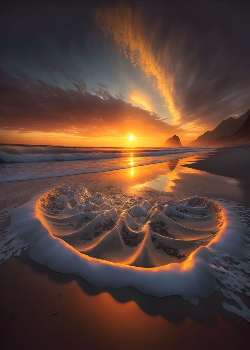 'Beach sunset' Poster, picture, metal print, paint by CanvasPixelDreams ...