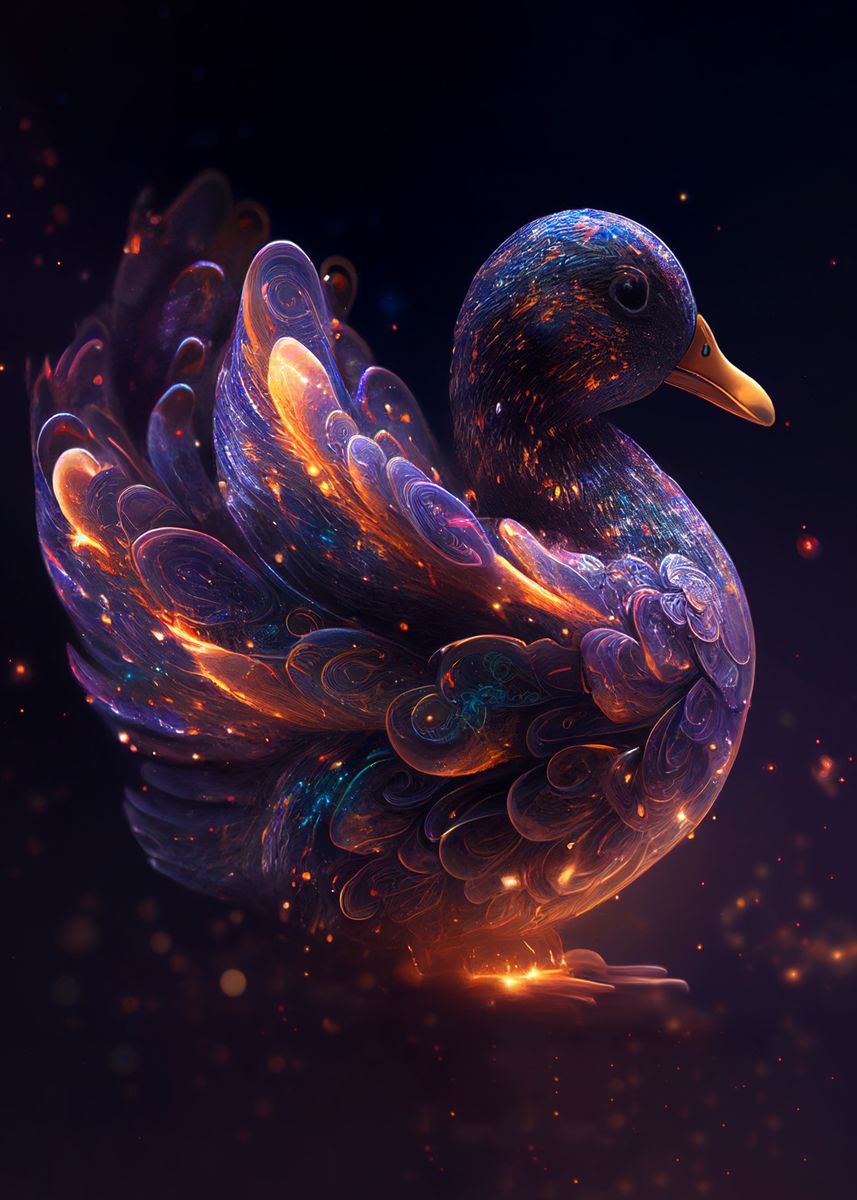 'Duck' Poster, picture, metal print, paint by redrooster | Displate