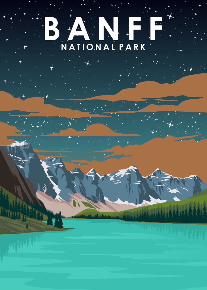 'Banff National Park Art' Poster, picture, metal print, paint by Jorn ...