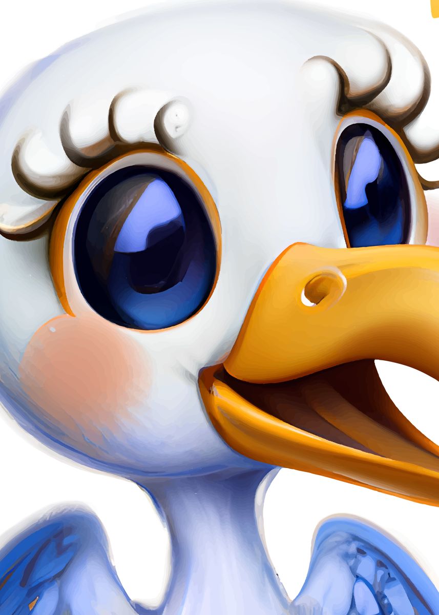 'Cute Baby Stork' Poster, picture, metal print, paint by Vladyslav ...