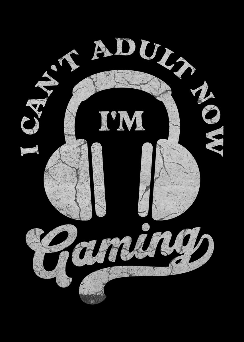 'Funny Gaming Room Quote' Poster, picture, metal print, paint by ...