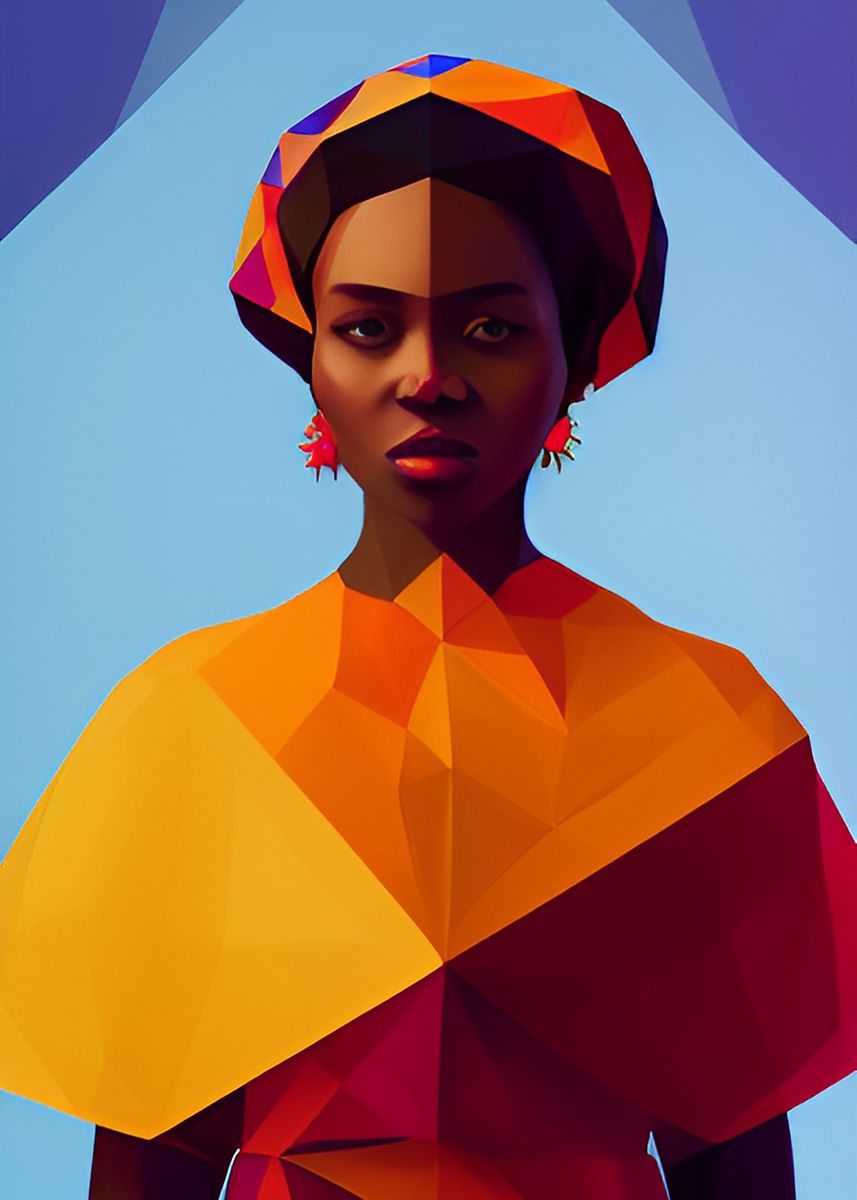 'African woman portrait' Poster, picture, metal print, paint by Caravan ...