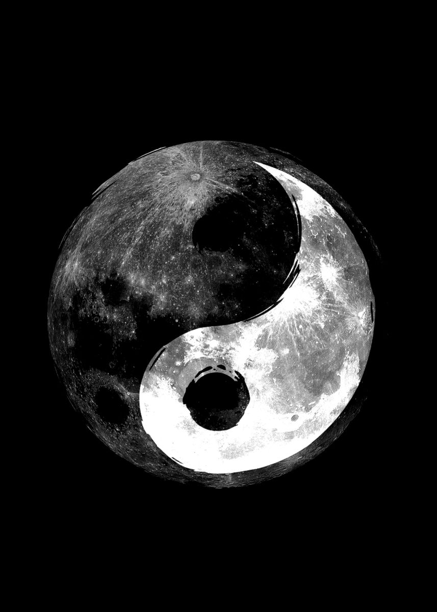 'yin yang ' Poster, picture, metal print, paint by Day1bun Art | Displate