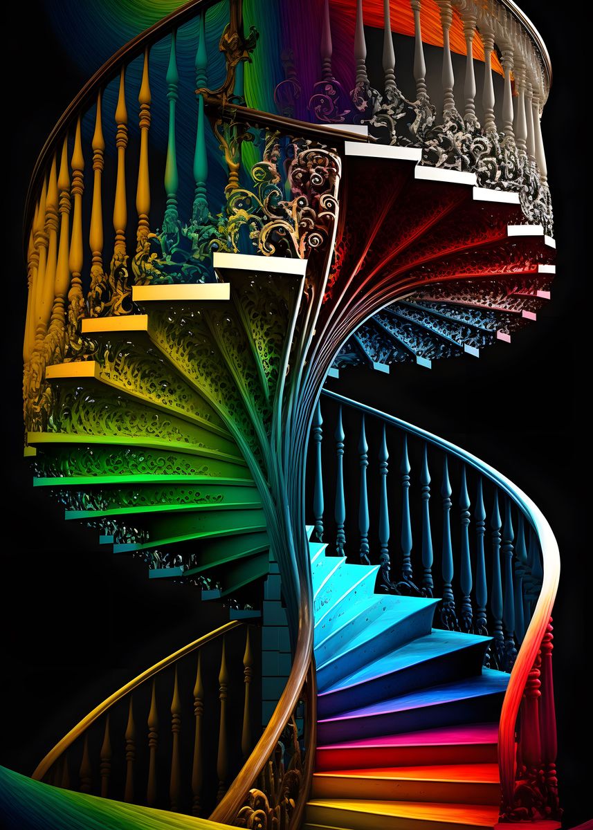 'Staircase to Infinity' Poster, picture, metal print, paint by David ...