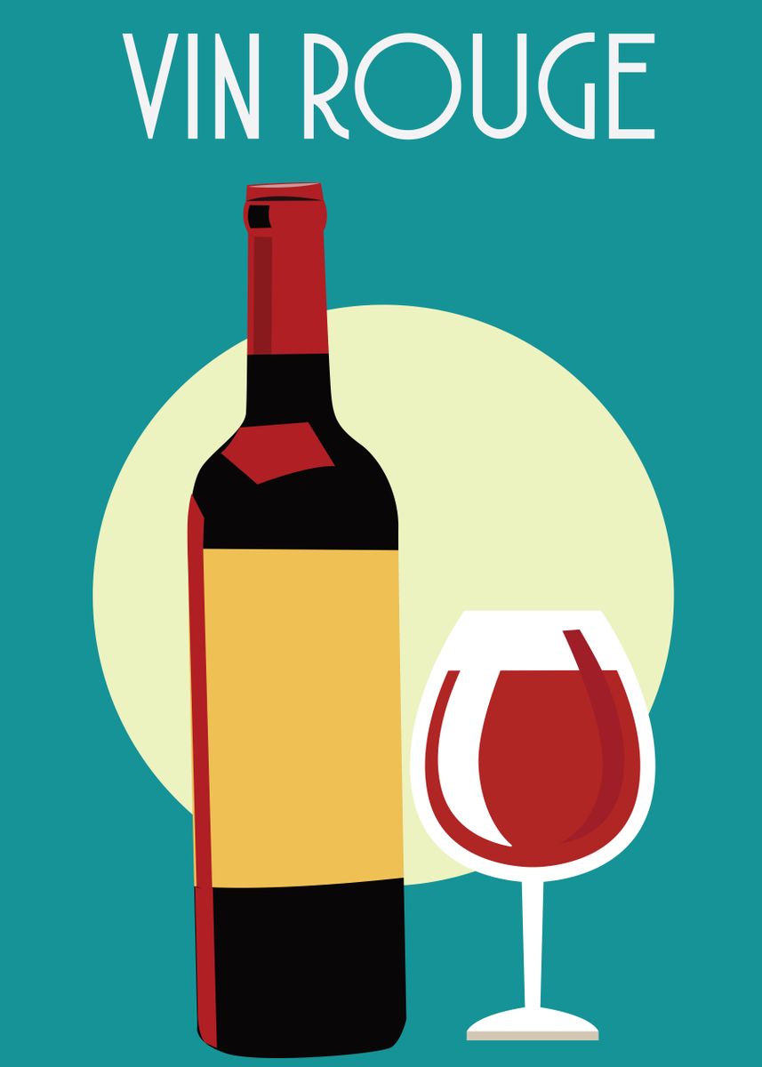 'French wine' Poster, picture, metal print, paint by Caravan Studio | Displate