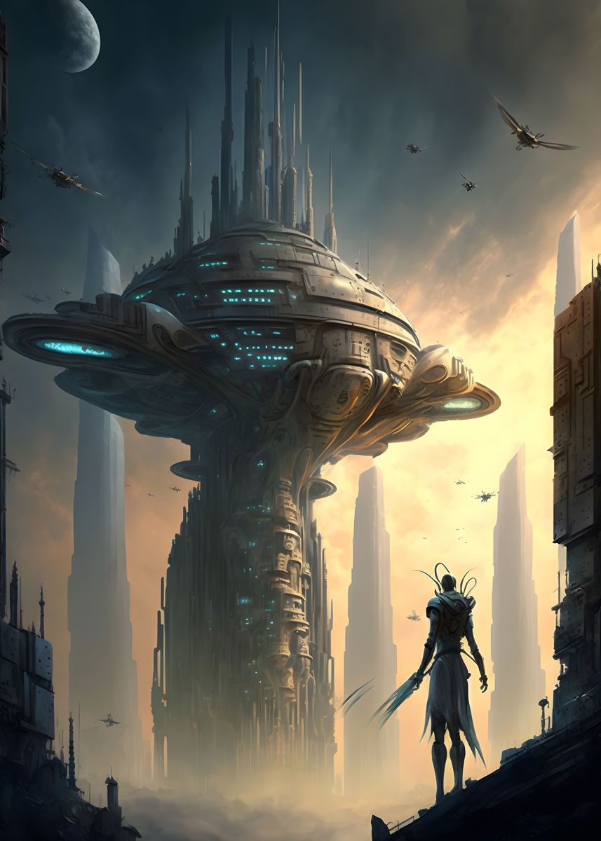 'Alien City' Poster, picture, metal print, paint by David Godbehere ...