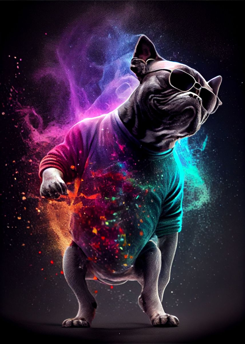 'Cool Dog' Poster, picture, metal print, paint by Yuliia Mazurkevych ...