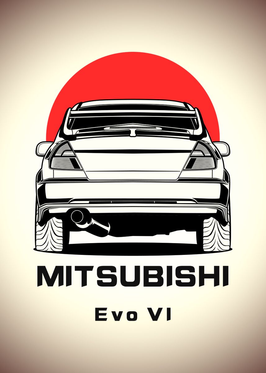 'Mitsubishi Evo 6' Poster, picture, metal print, paint by Faissal ...
