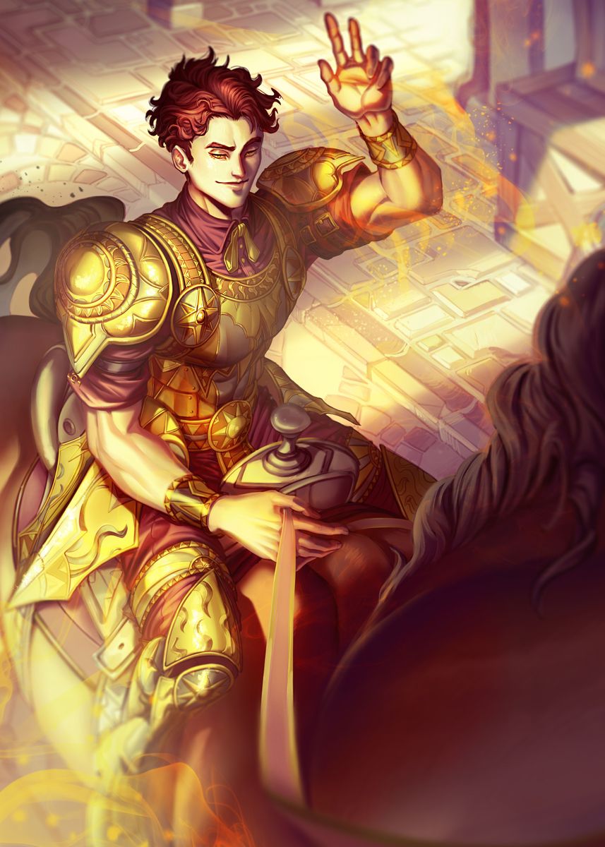 'Sun Knight' Poster, picture, metal print, paint by Ponakita | Displate