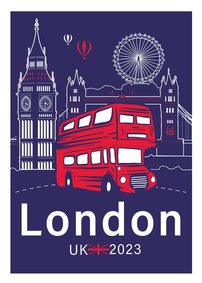 'England London UK 2023' Poster, picture, metal print, paint by ...