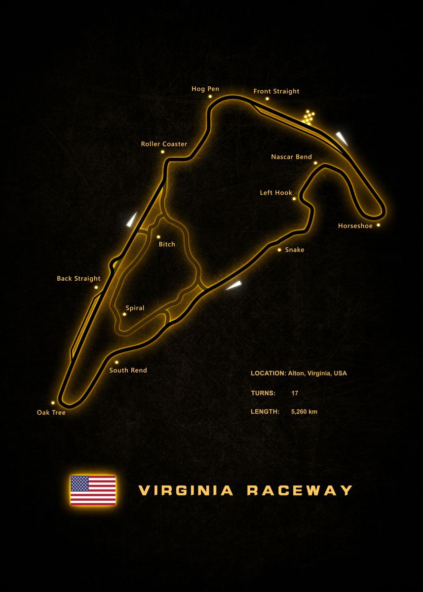 'Virginia Raceway' Poster, picture, metal print, paint by Faissal ...