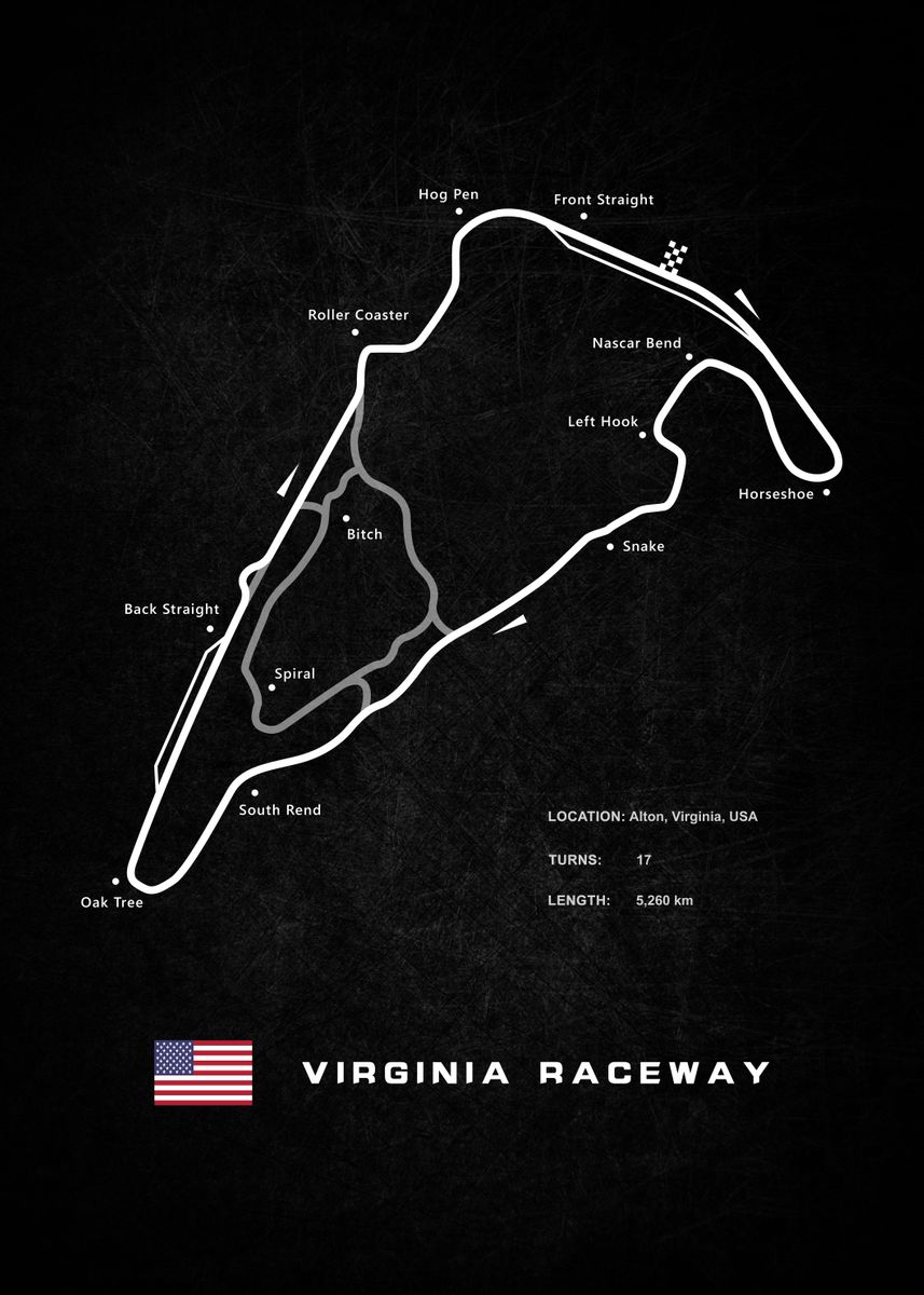 'Virginia Raceway' Poster, picture, metal print, paint by Faissal ...
