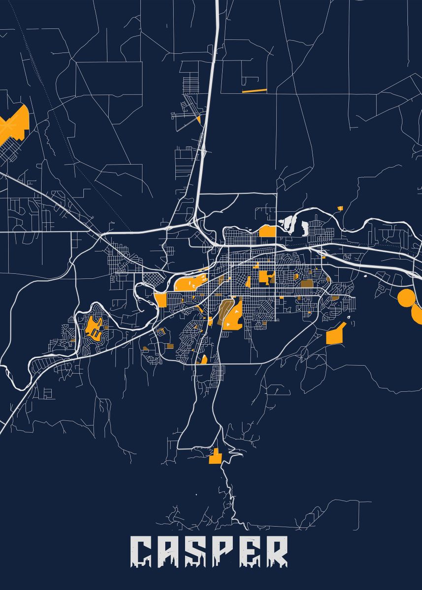 'Casper Map' Poster, picture, metal print, paint by Mccyle Khan | Displate