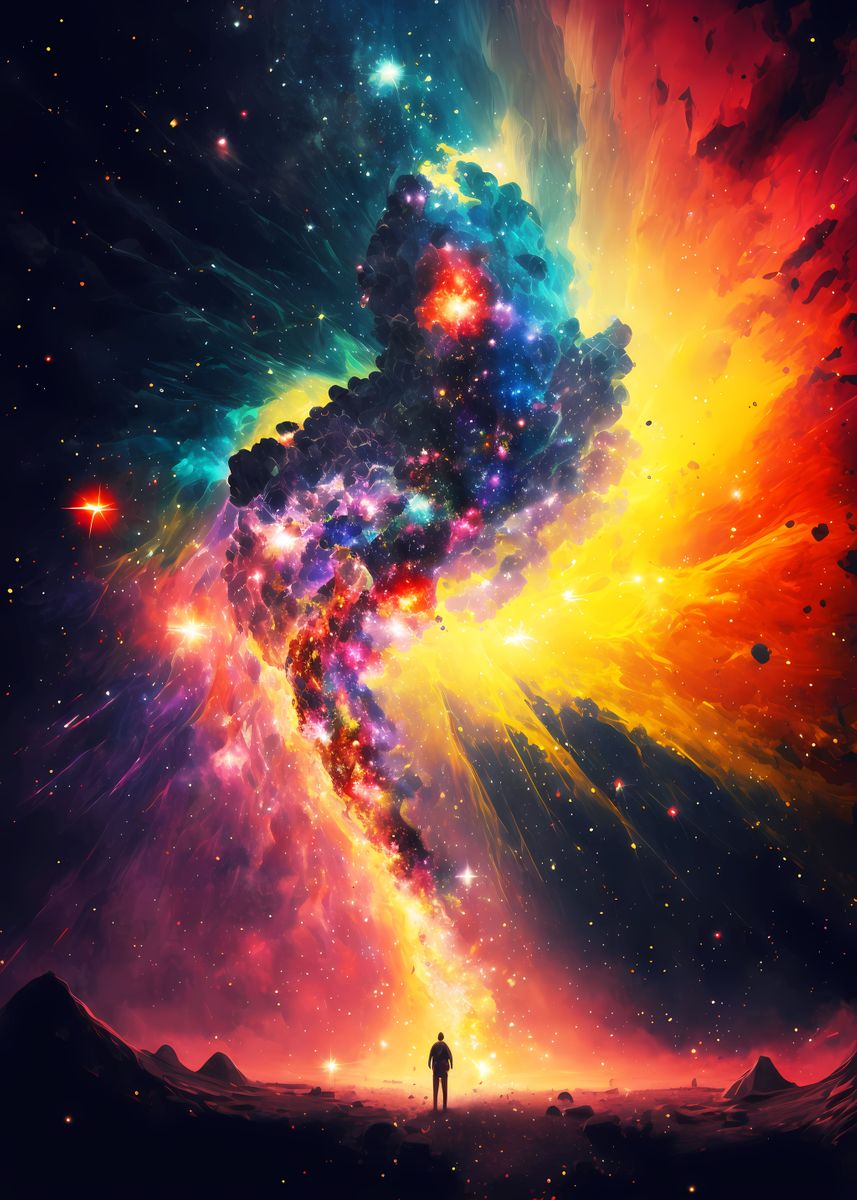 'Colors of Space' Poster, picture, metal print, paint by Hasnaa Art ...