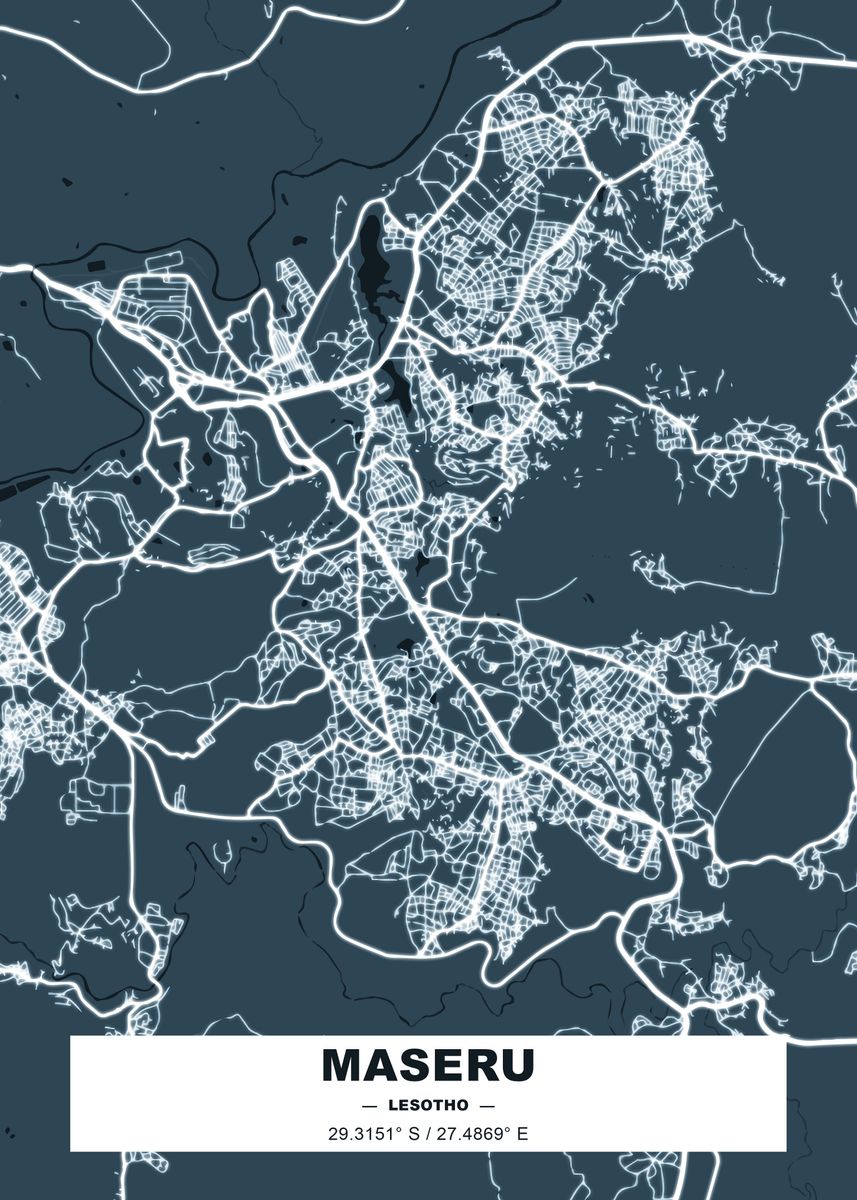 'Maseru' Poster, picture, metal print, paint by Bo Kev | Displate