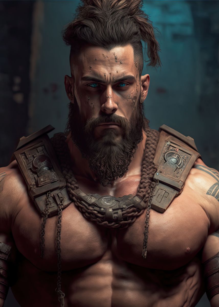 'Cyberpunk Hercules' Poster, picture, metal print, paint by Sunrise ...