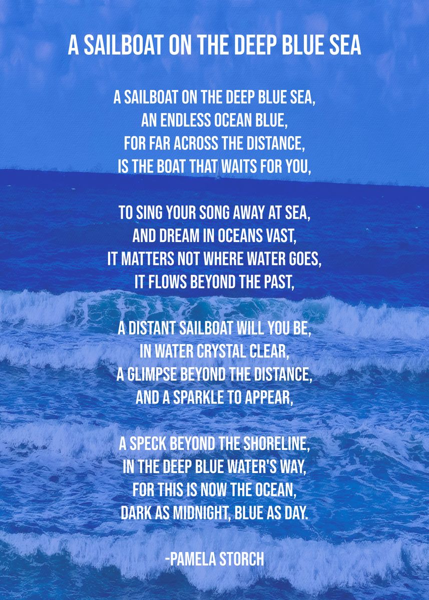 'Sailboat on the Sea Poem' Poster, picture, metal print, paint by ...