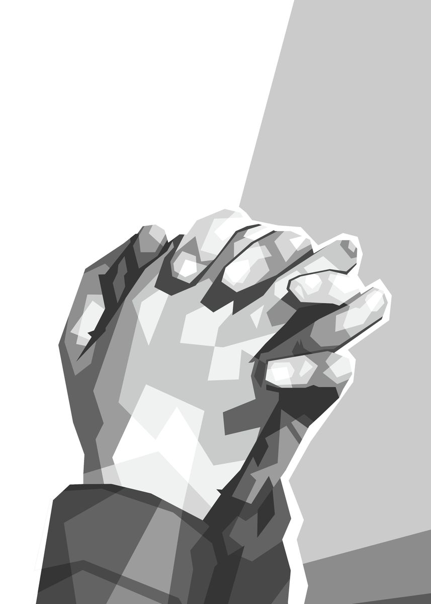 'Good Hand Grayscale ' Poster, picture, metal print, paint by Rizky Dwi ...