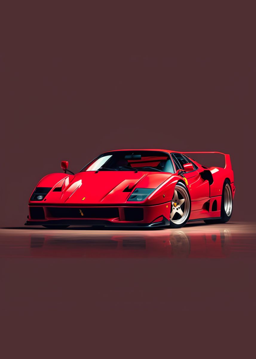 'Ferrari F40' Poster, picture, metal print, paint by Sebastian Uhrbrook ...
