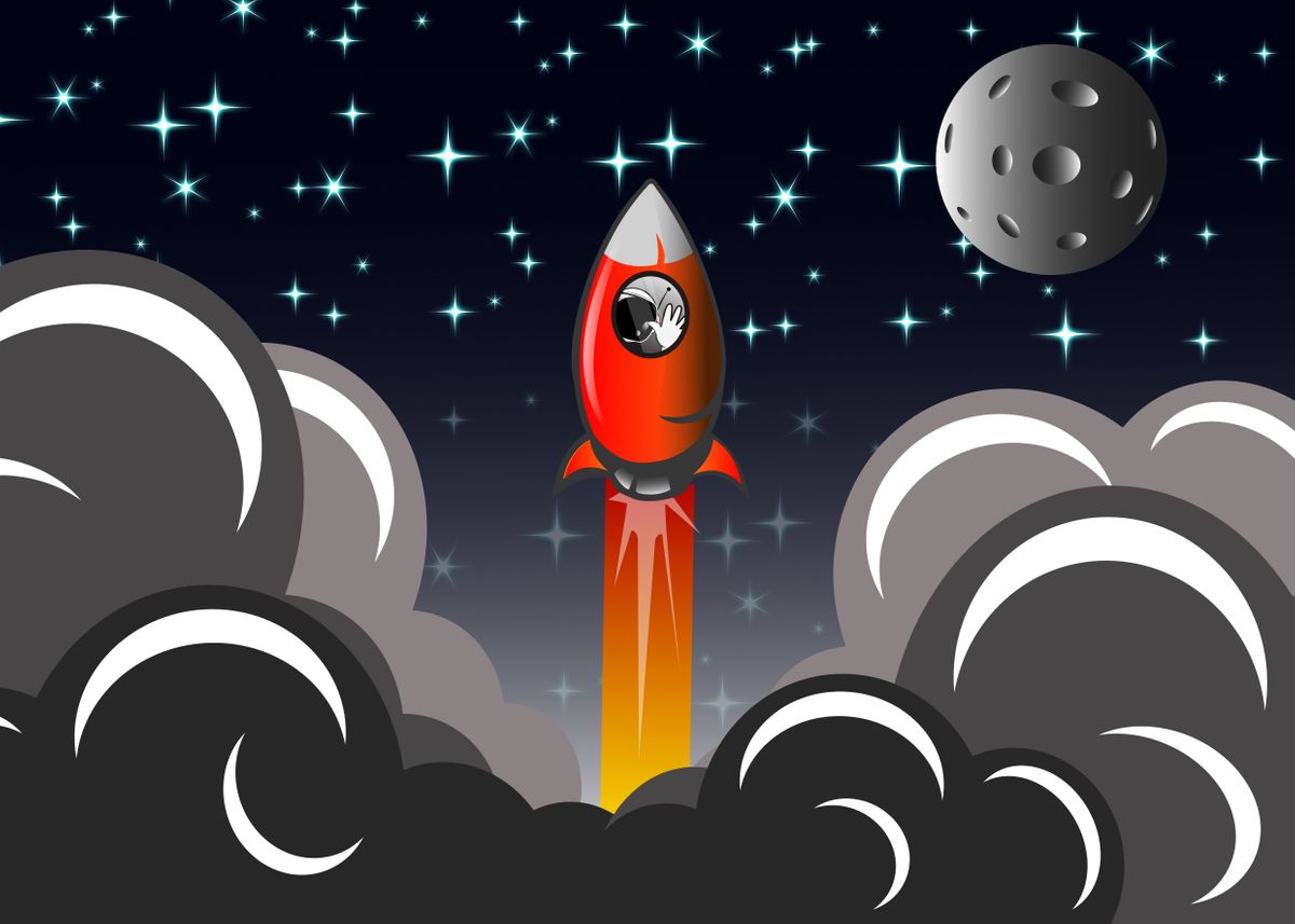 'Blast Off ' Poster by Arts and Minds | Displate