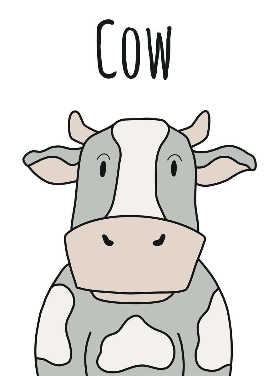 'Animation Cow Poster' Poster, picture, metal print, paint by Grimes ...