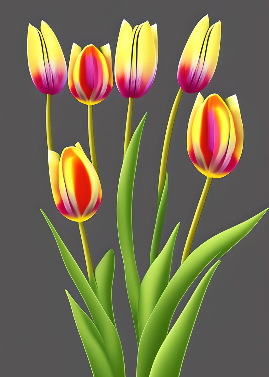 'Flowers Vintage Tulip' Poster, picture, metal print, paint by Galaxy ...