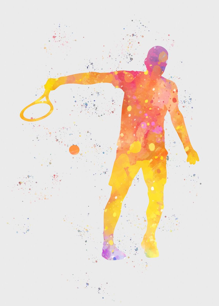 'Tennis Player' Poster, picture, metal print, paint by Ollie Reid ...