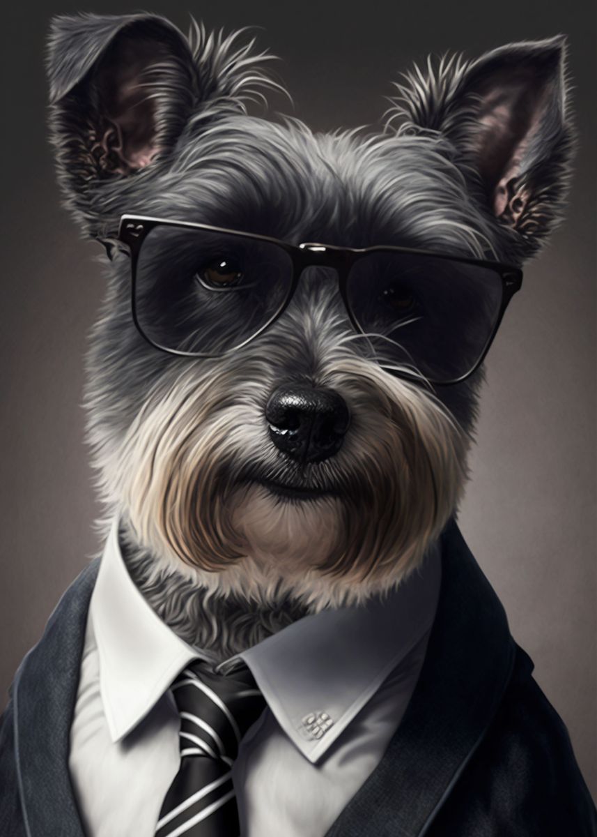 'Undercover Terrier Dog ' Poster, picture, metal print, paint by Absuro Designs | Displate