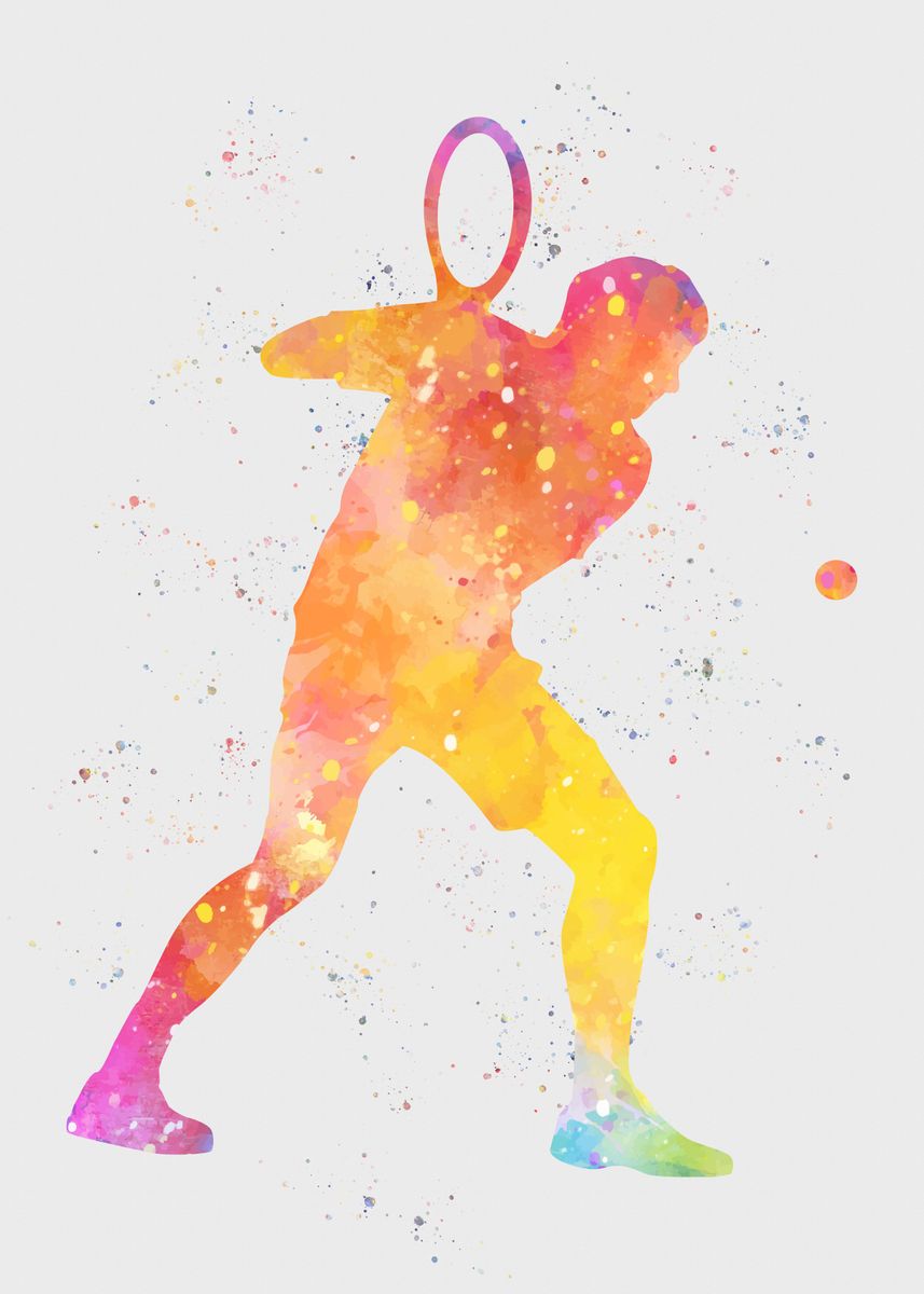 'Tennis Player' Poster, picture, metal print, paint by Ollie Reid ...