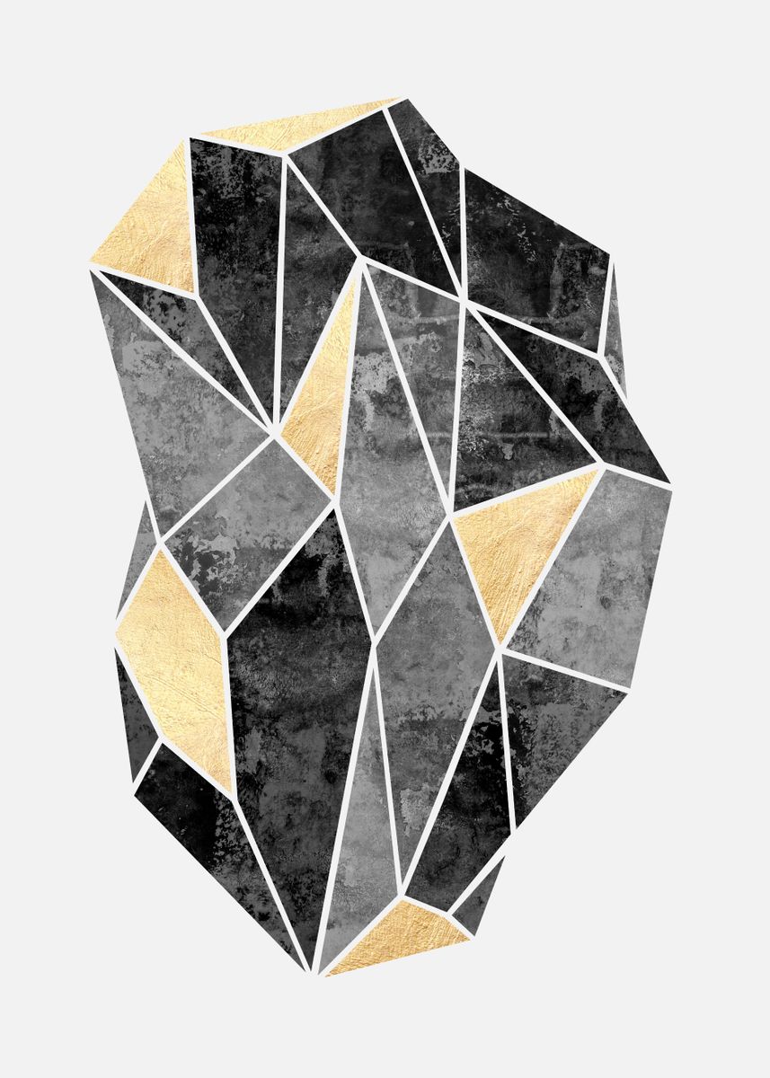 'golden diamond' Poster, picture, metal print, paint by Vitor Costa ...