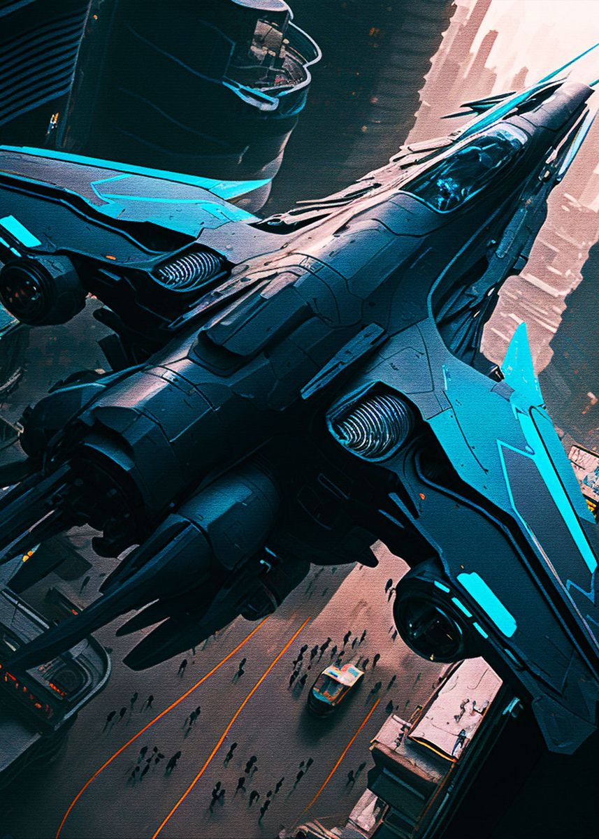 'Blue Plane' Poster, picture, metal print, paint by Coffee Design ...