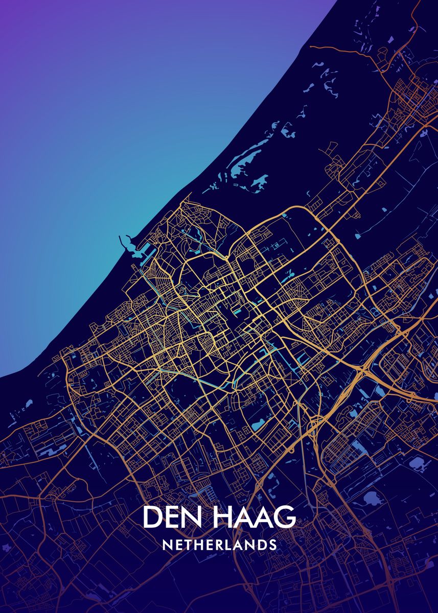 'Den Haag' Poster, picture, metal print, paint by Miracle Studio | Displate