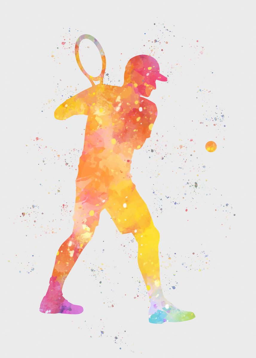 'Tennis Player' Poster, picture, metal print, paint by Ollie Reid ...